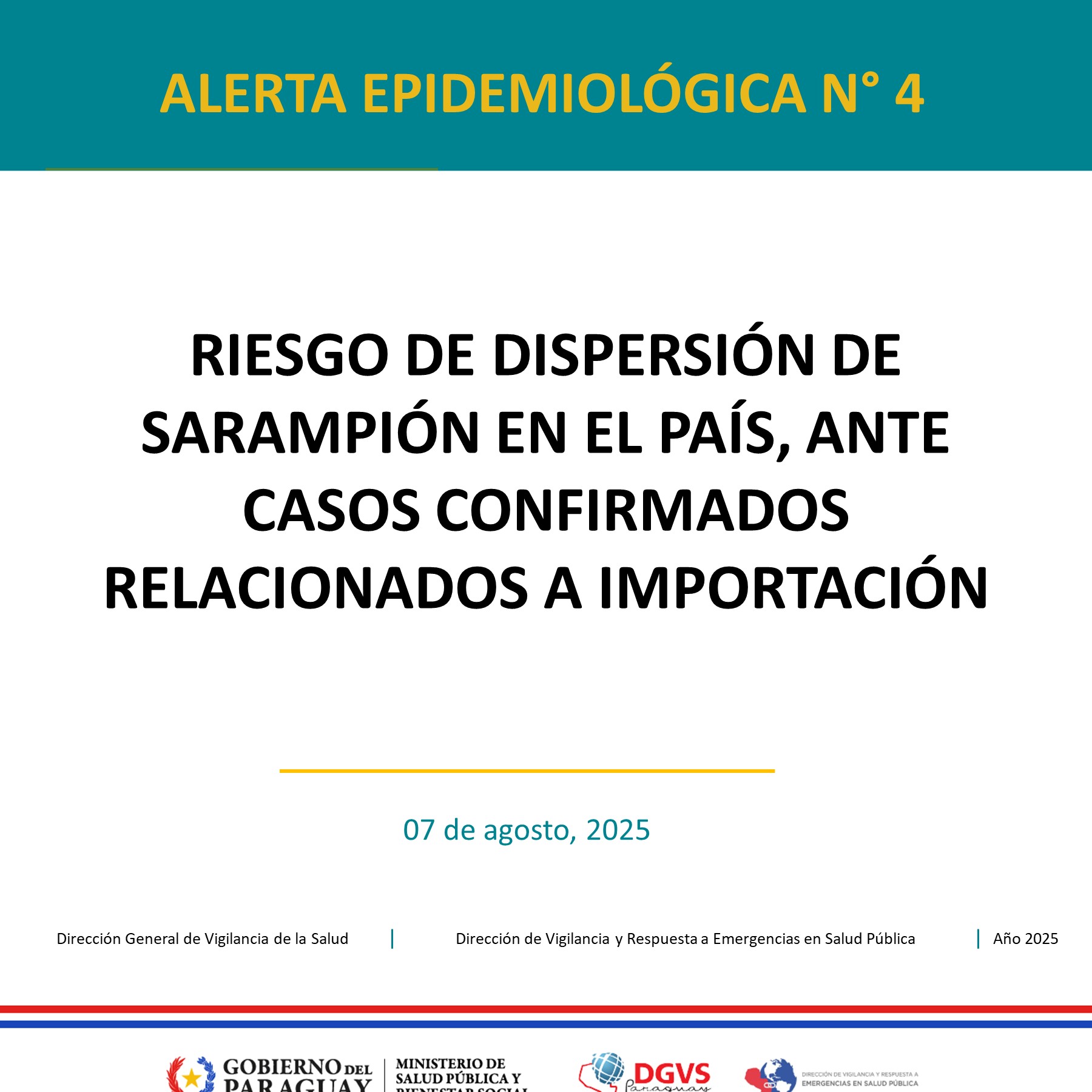 Alerta Epidemiológica Nro 1 - 2025 - DGVS